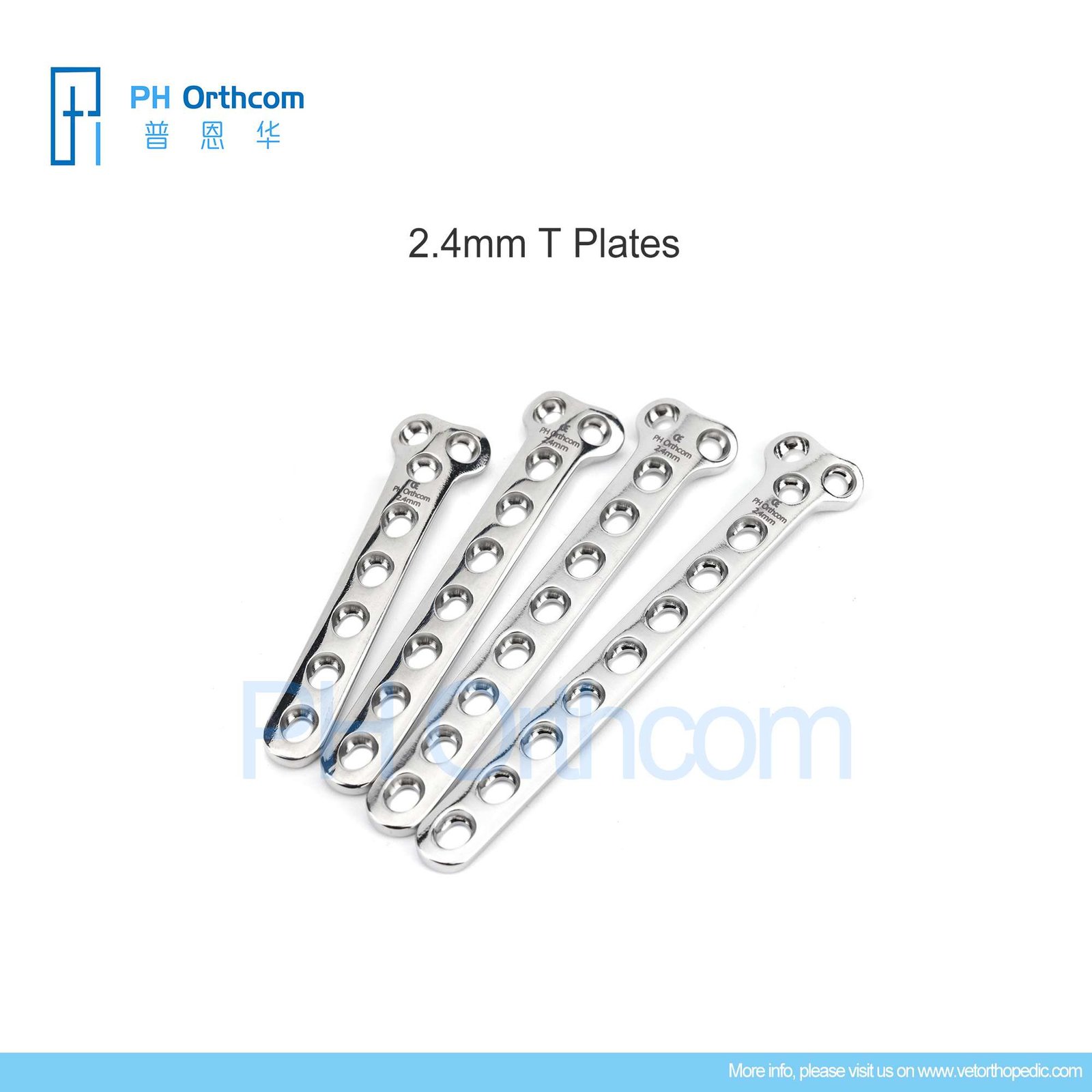 2.4mm T Plate - PH Orthcom-Veterinary Orthopaedic Implants Manufacturer