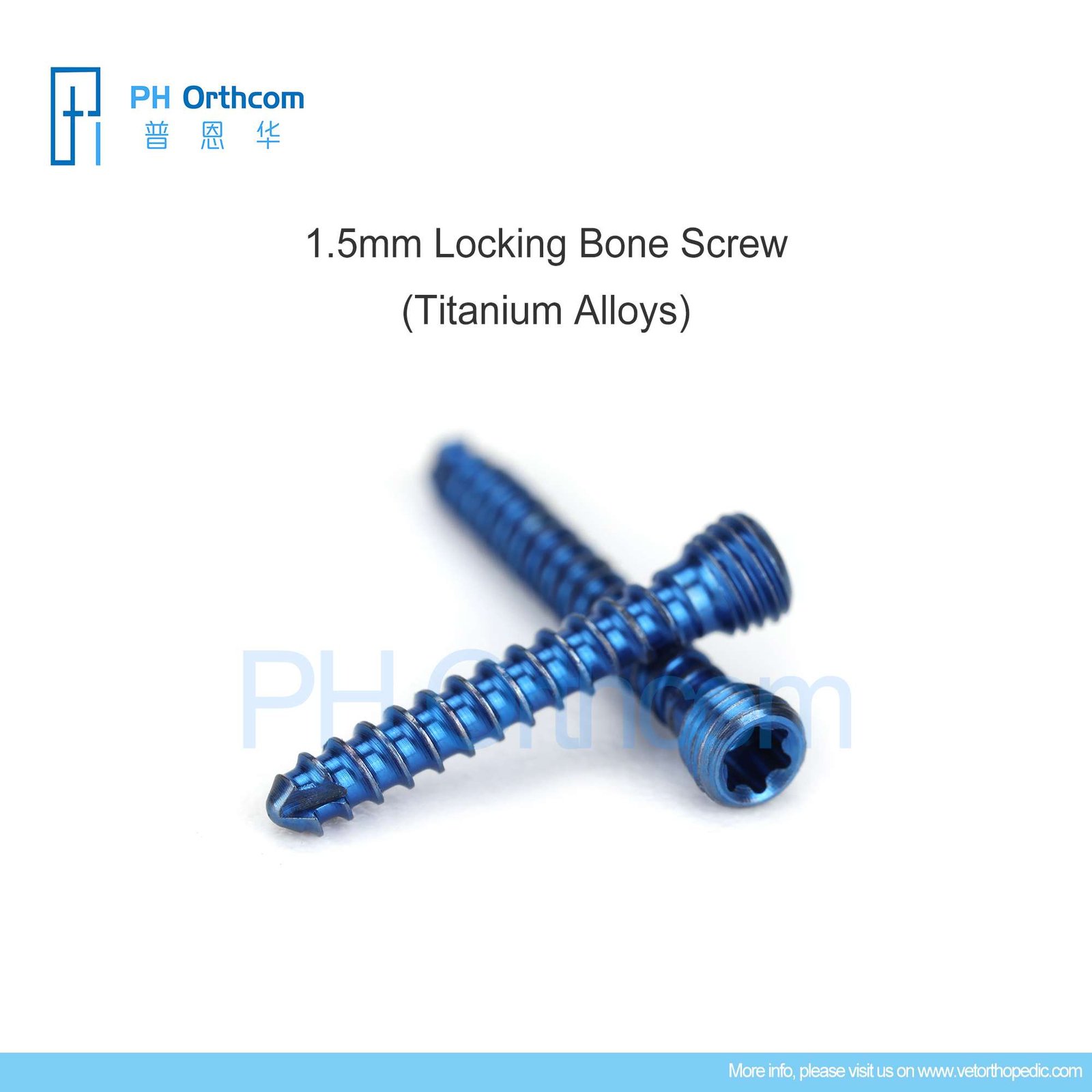 1.5mm Titanium Locking Screws, Stardrive, T4, Small Animal Orthopeadics ...