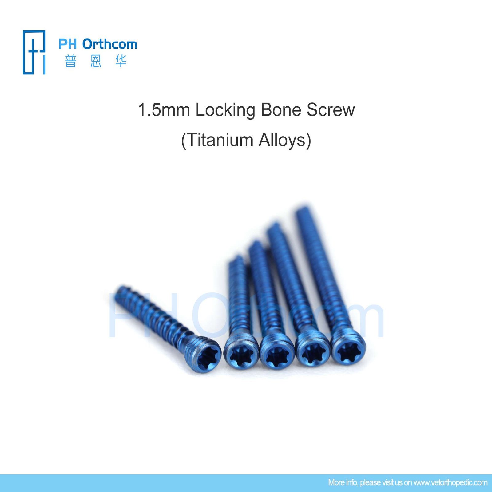 1.5mm Titanium Locking Screws, 5mm, stardrive, 5pcs/pack – PH Orthcom ...