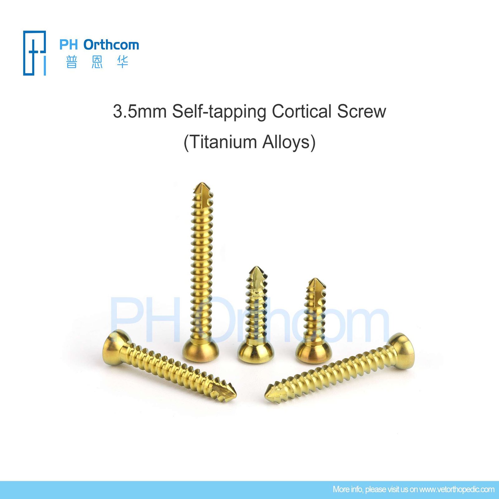 3.5mm Titanium Self-tapping Cortical Screws, Stardrive, T15, Small ...
