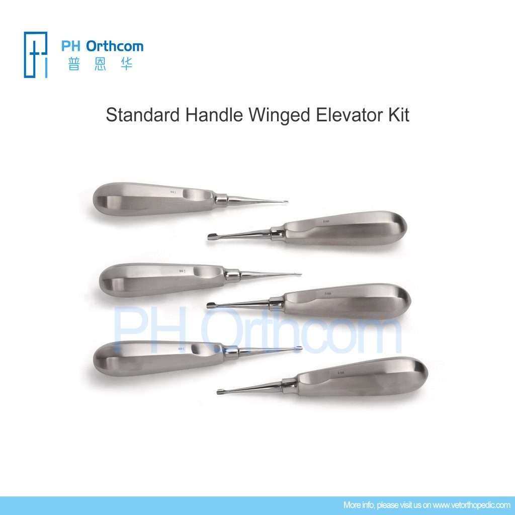 Standard Handle Winged Elevators Kit, 6 pieces - PH Orthcom-Veterinary ...