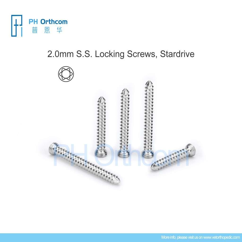2.0mm Stainless Steel Locking Screws, Stardrive, T6, 5pcs/package - PH ...