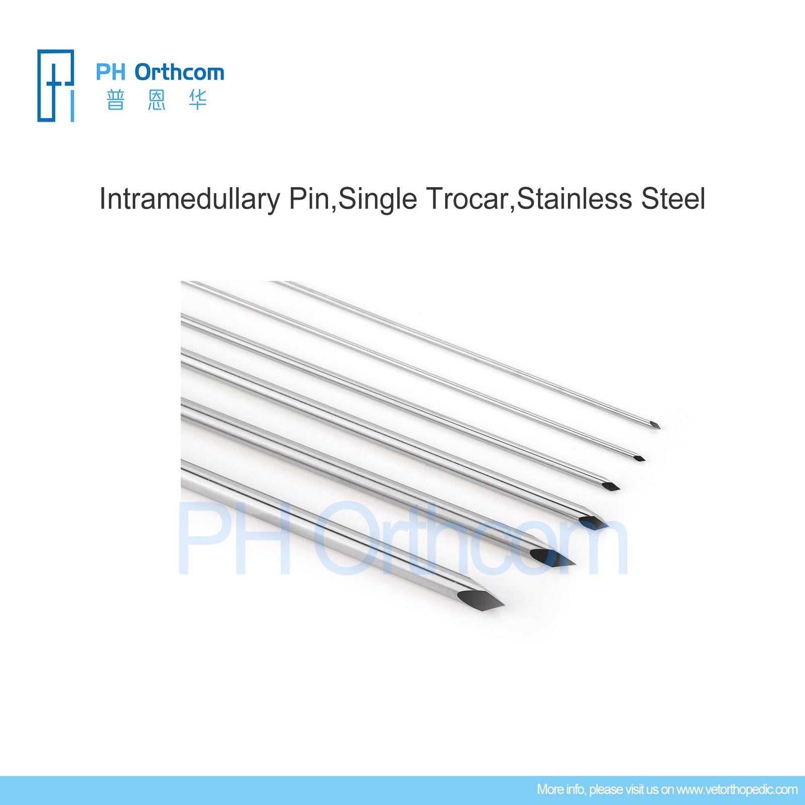 Intramedullary Pin, Single Trocar, Stainless Steel - PH Orthcom ...