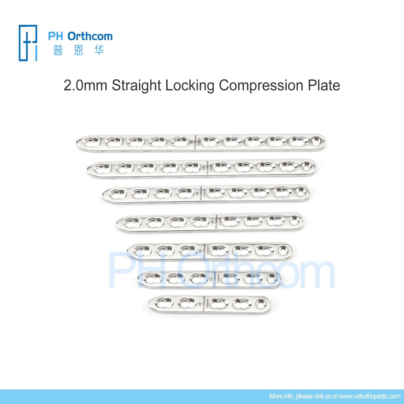 Stainless Steel 2.0mm Straight Locking Compression Plate - PH Orthcom ...