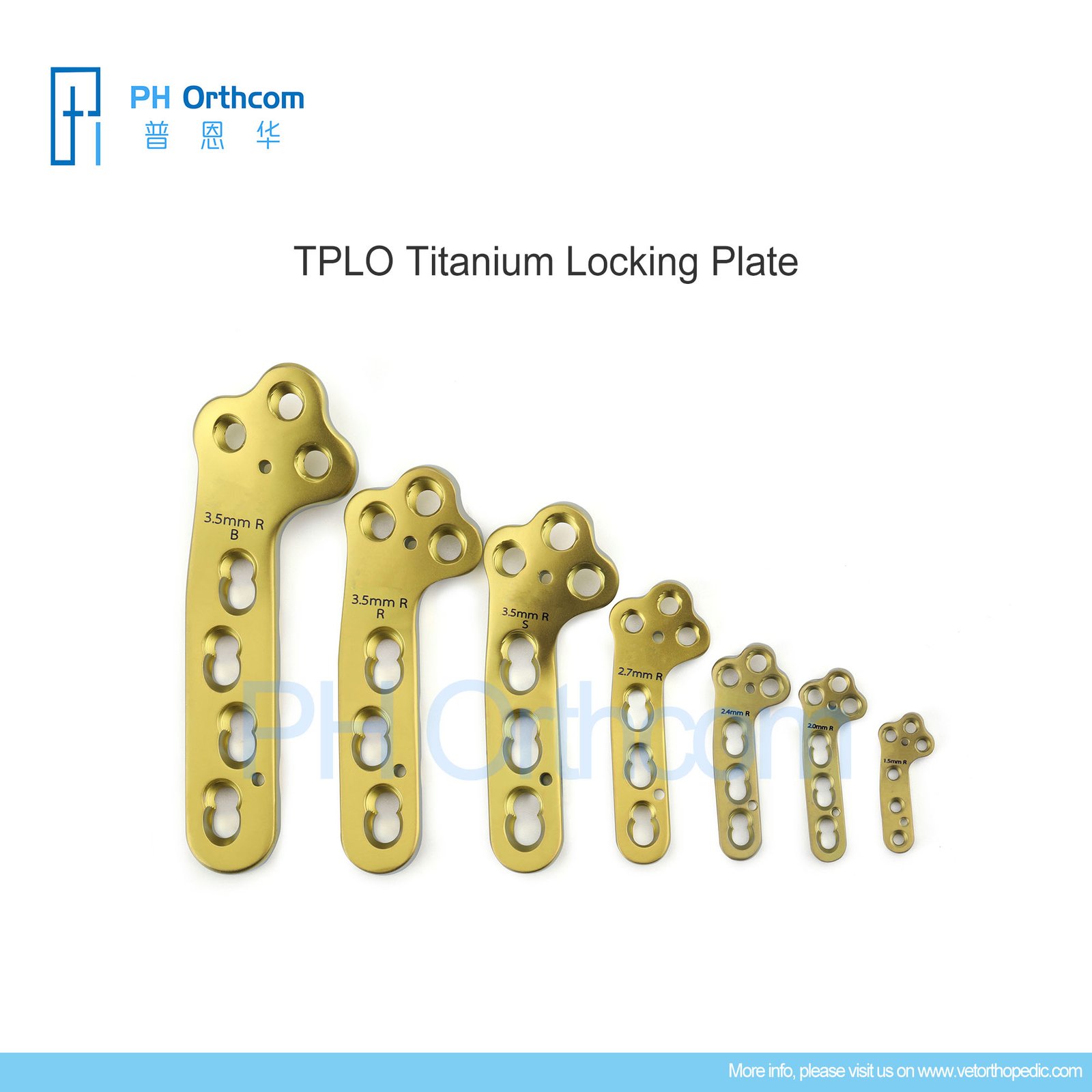Titanium TPLO Locking Plates, for TPLO Surgery Dog - PH Orthcom ...
